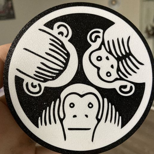 Fichier STL Monkey faces coaster 🐒 (3MF)・Design à télécharger et à ...