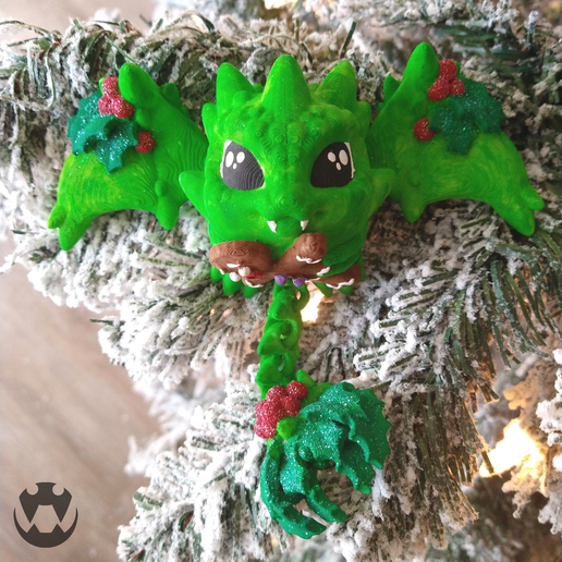🐉 Holly Cinderling Dragon Eating Gingerbread Man, Cute Articulating ...