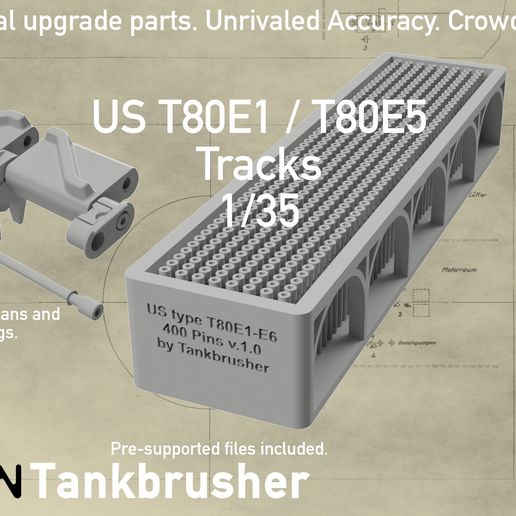 🔗 1/35 US T80E1 T80E5 single link workable track #352411002・ 3D File ...