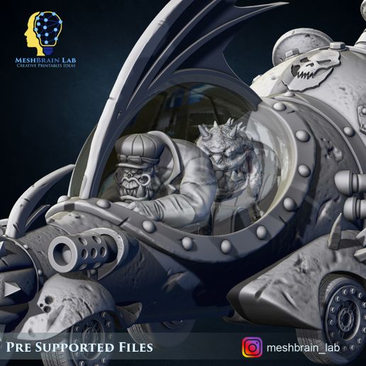 🏎️ Evil Machine Ork Race Car・ 3D File for 3D printing・Cults