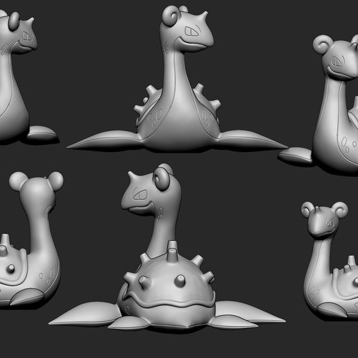 🐉 Pokemon - Lapras with 2 poses・ STL File for ・Cults