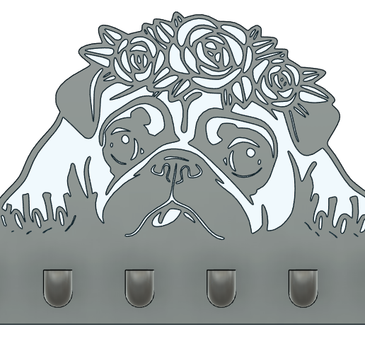 STL file Pug Leash/Key Holder 🐶 ・3D print object to download・Cults