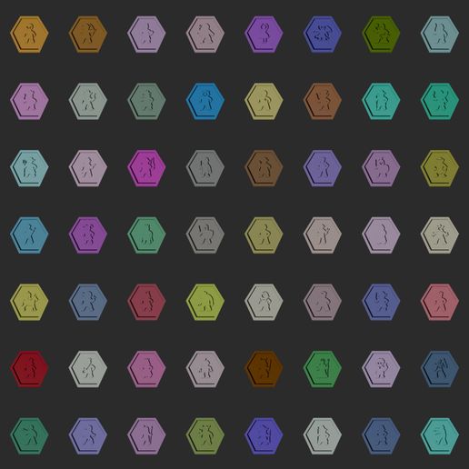 🎲 56 Character And Role Meeple Hexagons Collection – 3D Printable Game ...