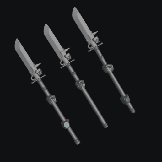 🧝 Knights in grey armour nemesis halberds・ OBJ File for 3D printing・Cults