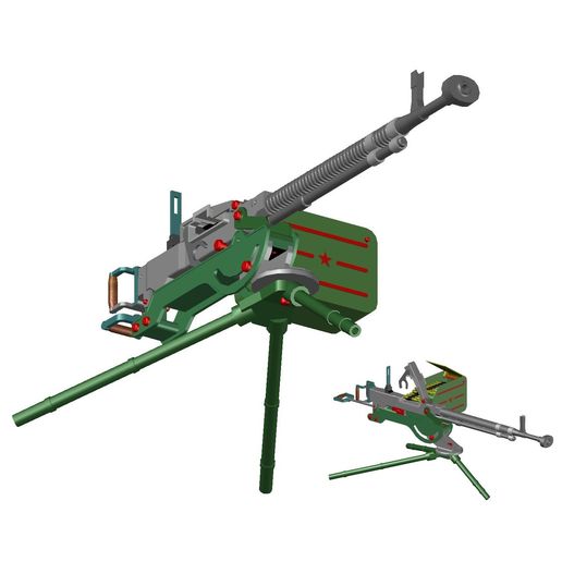 🔫 DSHK 38 Heavy Machine Gun・ STL File for ・Cults