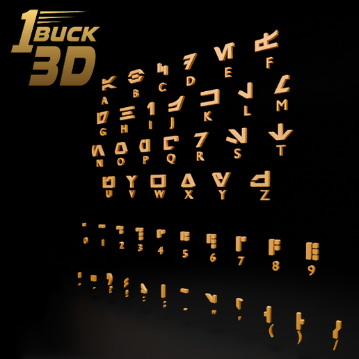 🟠 Star Wars Aurebesh Alphabet, Numbers and Symbols・ STL File for 3D ...
