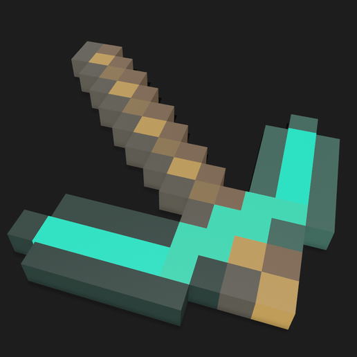 STL file Minecraft Diamond Pickaxe Prop ( 1/1 Scale ) 💎 ・3D printable ...