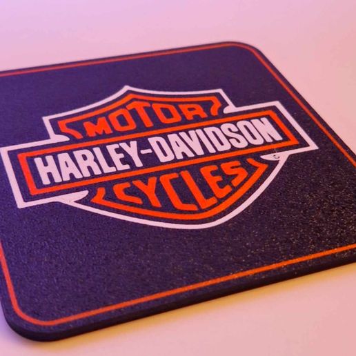 3MF file Harley Davidson Coaster 🏍️ ・3D print design to download・Cults