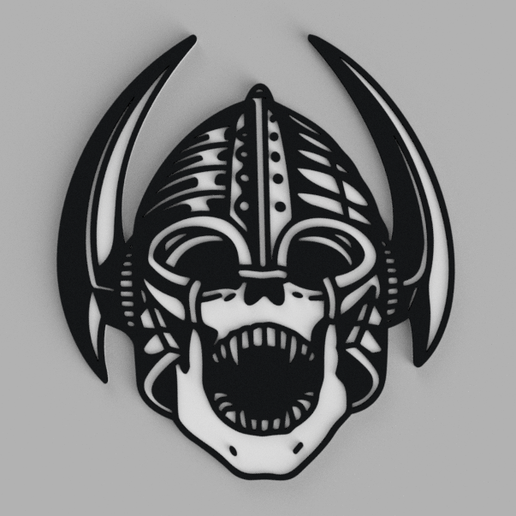 🧛 Vampire Skull with Spartan Helmet Wall Picture・Free STL File for ・Cults