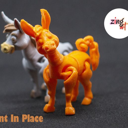 🗿 Cute Donkey- Print In Place・ STL File for 3D printing・Cults