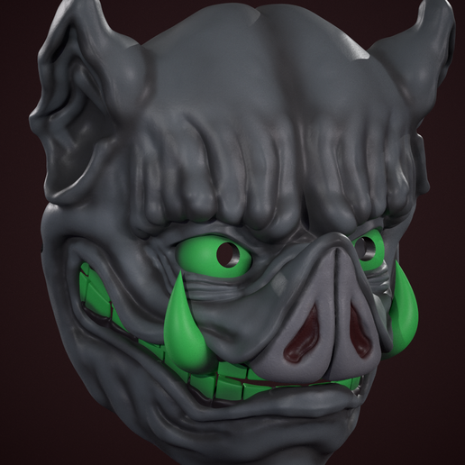 🐖 Pig Japanese yokai mask・ STL File for 3D printing・Cults