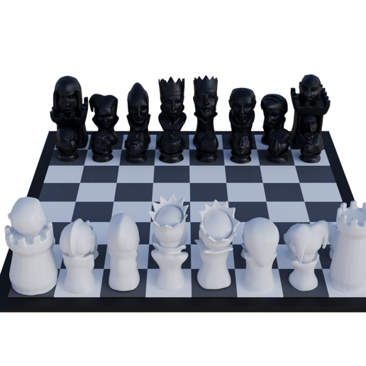 ♟️ Fantasy Character Chess Set – 3D Printable Chess Board & Pieces ...
