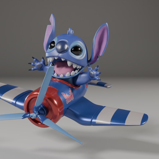 🧸 Stitch Aviator・ STL File for 3D printing・Cults
