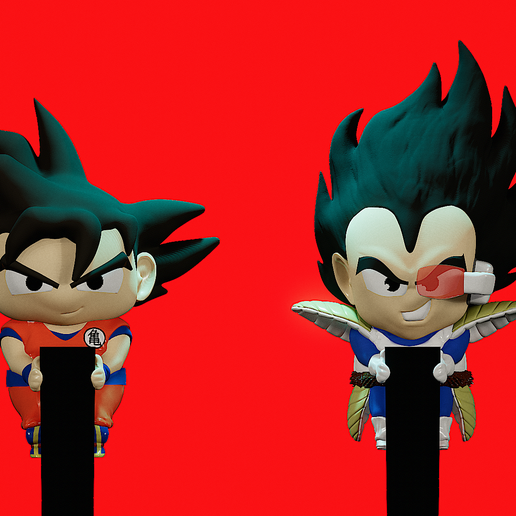 🐉 Dragon ball Z Chinese wand: Goku and Vegeta・ 3D File for 3D printing ...