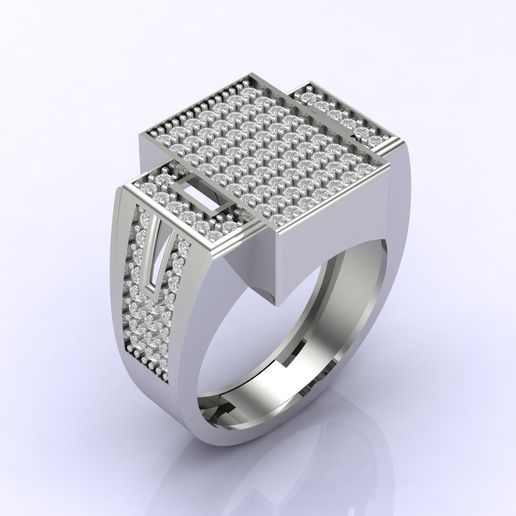 3D file Gents Ring Print Ready STL 3DM Gents Rings Diamond Men Ring 3D print model 💍 ・Model to ...
