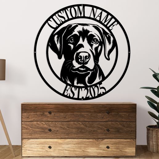 🐕 Custom Dog Metal Wall Art Sign・ 3D File for 3D printing and CNC ...