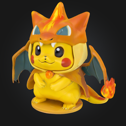 🐉 Pikachu_Charizard - pokemon・ STL File for 3D printing・Cults