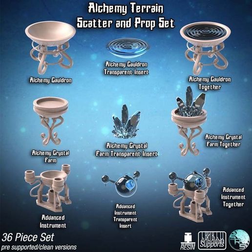 🎲 Alchemy Themed Terrain Set・ 3D File for ・Cults