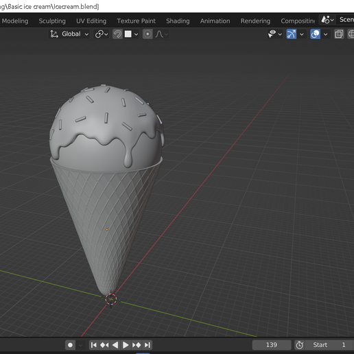 3D file Basic Ice cream Low-poly 3D Model 🧊 ・3D printable model to ...