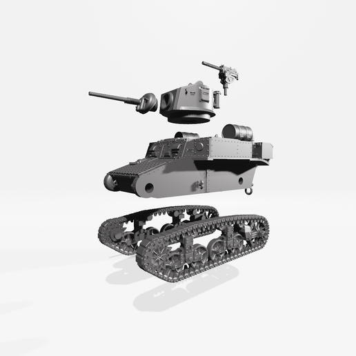 🍯 M3A1 Stuart with hull-mounted flamethrower (US, WW2)・ 3D File for 3D ...