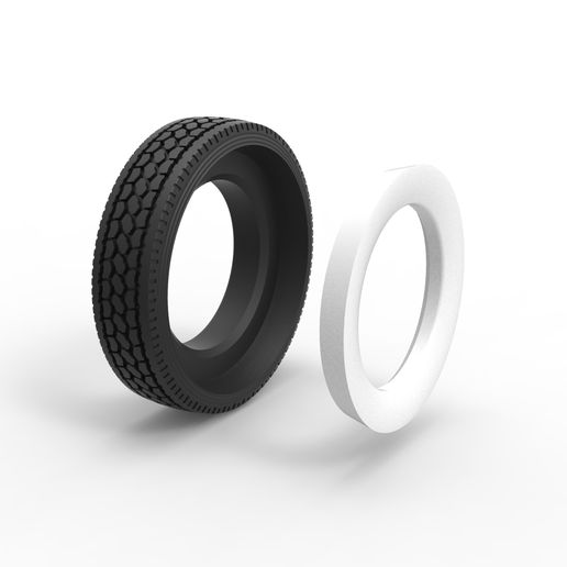 🛞 Diecast Semi Whitewall tire Scale 1:25・ 3D File for ・Cults