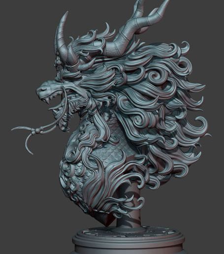 🐉 Kirin Dragon Bust・ STL File for 3D printing・Cults