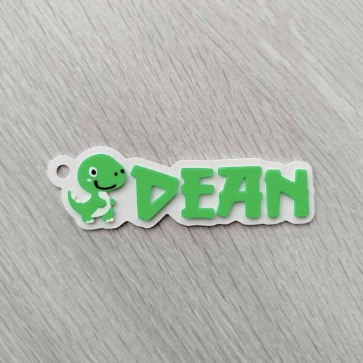 🦖 Dino name keychain - Dean・Free 3MF File for 3D printing・Cults