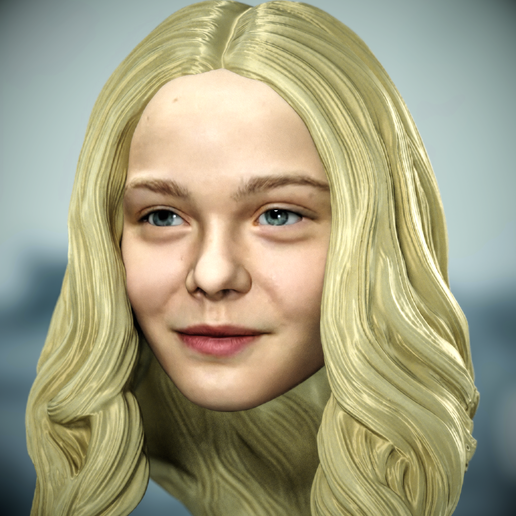 👾 1/6 1/12 Tomorrow Elle Fanning Head Headsculpt・ STL File for 3D ...