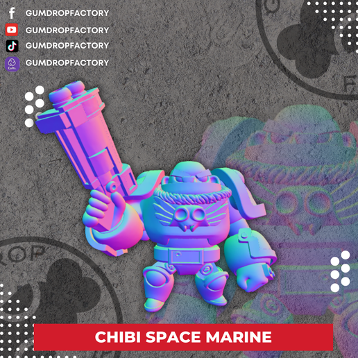 🛰 Chibi Space Marine・ STL File for 3D printing・Cults