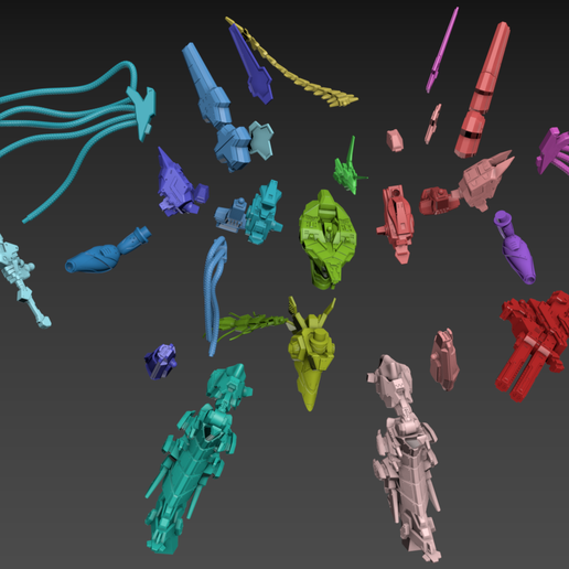 🤖 Wired Mech Static 100mm Set・ 3D File for 3D printing・Cults