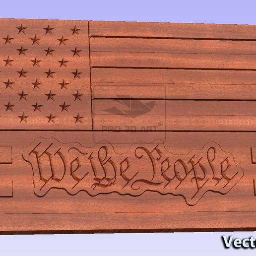 3D file USA Flag - We The People - CNC Files For Wood, 3D STL Model 🇺🇸 ...