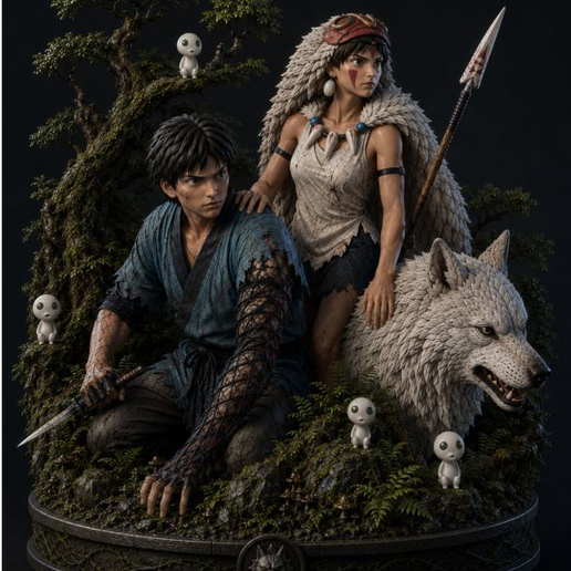 👸 princess mononoke・Free STL File for 3D printing・Cults