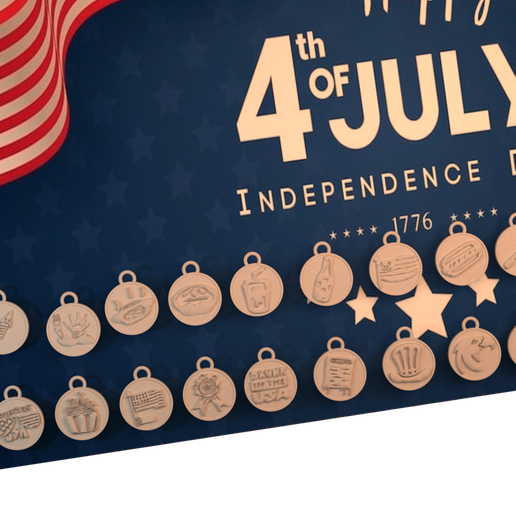 🇺🇸 4th of July - Independence Day Medallions (Set of 20+)・Free STL File ...