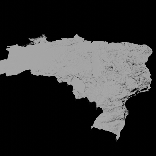 🗺️ Topographic Map of Brazil – 3D Terrain・ STL File for 3D printing・Cults