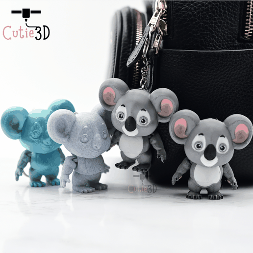 🐨 Cutie3D Articulated Koala Keychain - Cute Animal Keychain - Cute ...