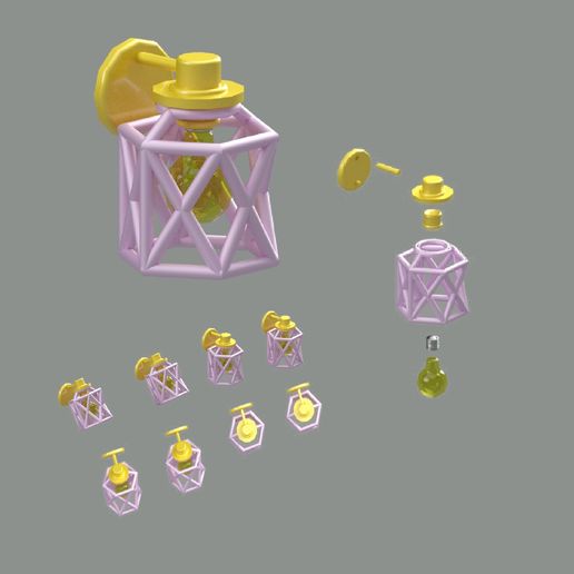 🏠 Model 9. Miniature lamps・ STL File for 3D printing and CNC machining ...