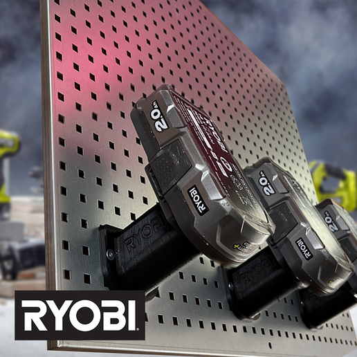🔋 RYOBI battery holder・ STL File for ・Cults