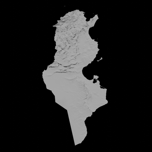 3D file Topographic Map of Tunisia – 3D Terrain 🗺️ ・Design to download and 3D print・Cults