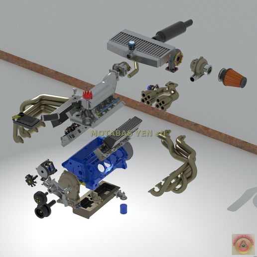 🚙 FORD 427 GT40 MkII TURBO - ENGINE・ STL File for 3D printing・Cults