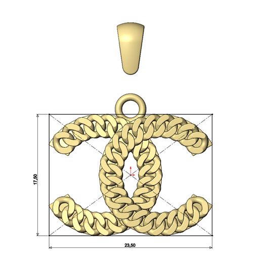 STL file Cuban link Chanel pendant with bail 3D print model 🔗 ・3D ...