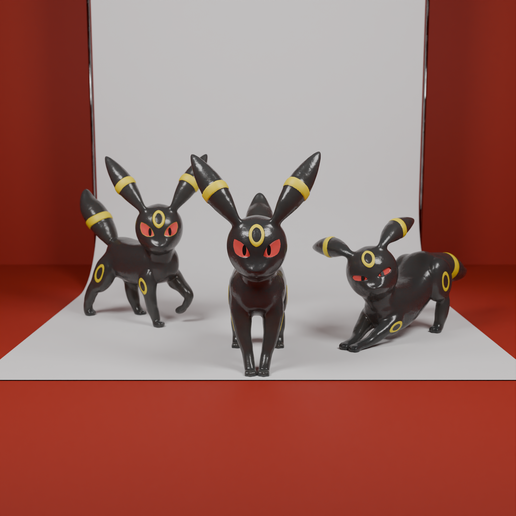 STL file Pokemon - Umbreon Set (3 Poses) 🐉 ・3D printer design to ...