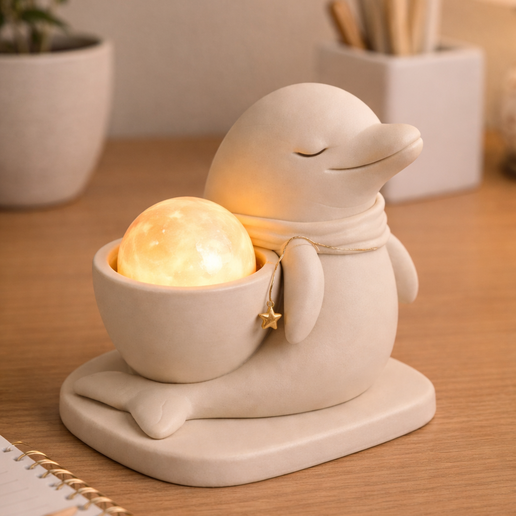 🐬 Cozy Dolphin Desk Holder・ STL File for 3D printing・Cults