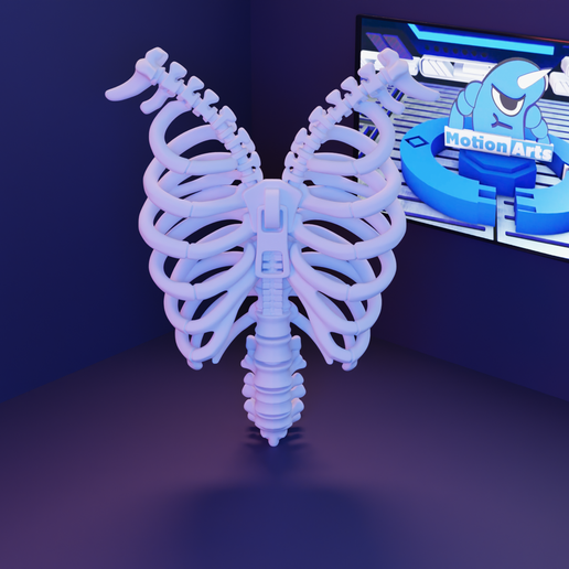 🤐 Zipper Opening Human Skeleton・Free STL File for 3D printing・Cults
