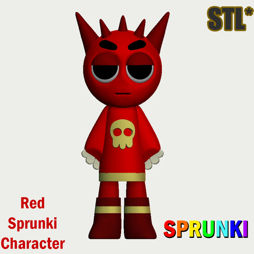 🦸 Red Raddy STL Sprunki Incredibox STL 3D Character Fanart・ STL File ...