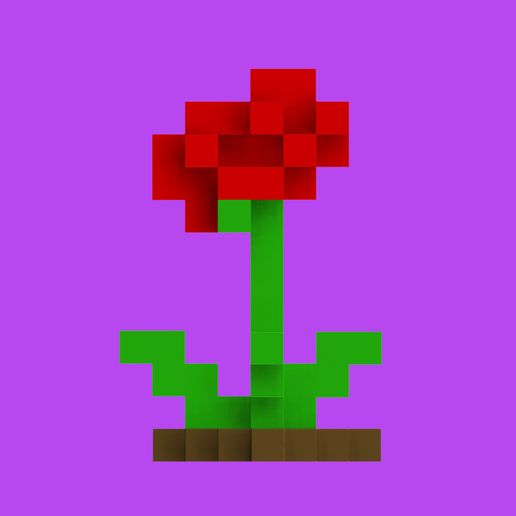 💐 POPPY FROM MINECRAFT・ STL File for 3D printing・Cults