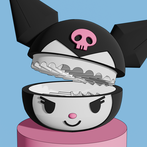 🌿 Kuromi Herb grinder Sanrio・ STL File for 3D printing・Cults