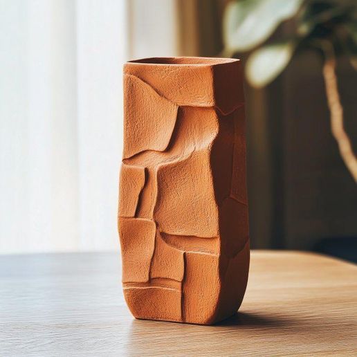 🏺 Clay Textured Vase for Home Decor・Free STL File for 3D printing・Cults