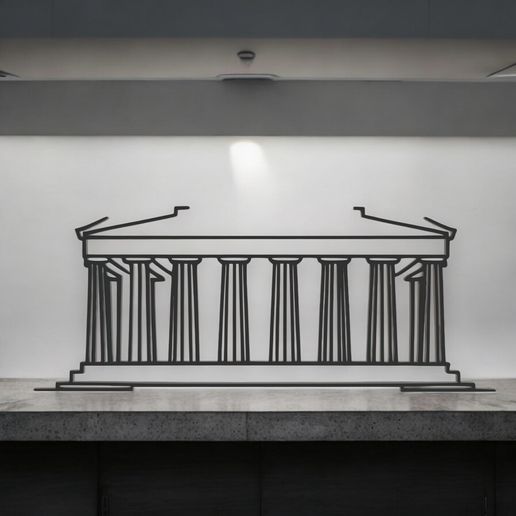 OBJ file Parthenon Line Art - Desktop Line Art 🎨 ・3D printing template ...