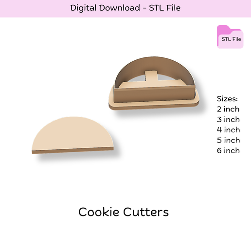 3D file Arch 01 Cookie Cutter STL File, STL Cookie Cutter File, Instant ...