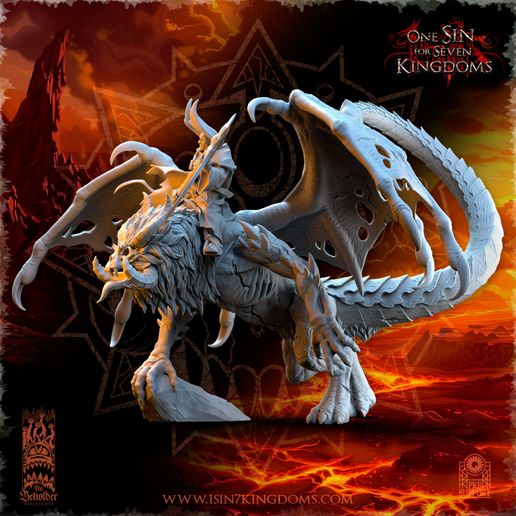 🧙 Realms of Mayhem Sorcerer on Undead Manticore・ 3D File for 3D ...